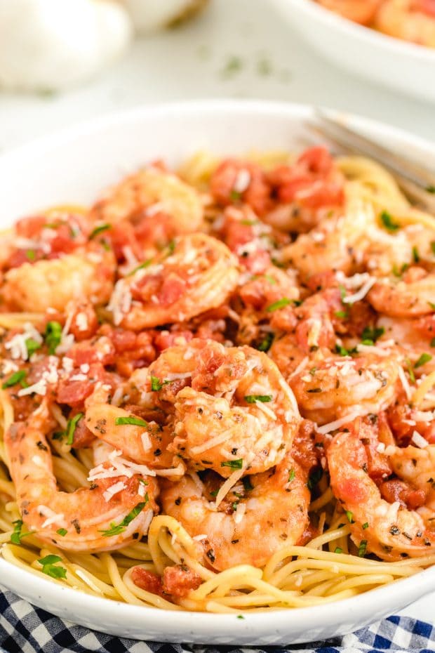 Tomato Basil Shrimp Pasta - Made To Be A Momma