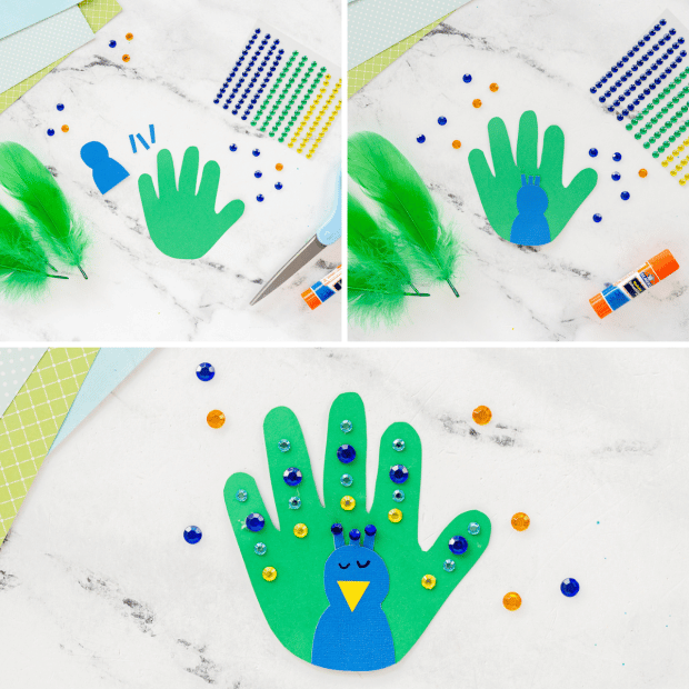 Handprint Peacock Craft - Made To Be A Momma