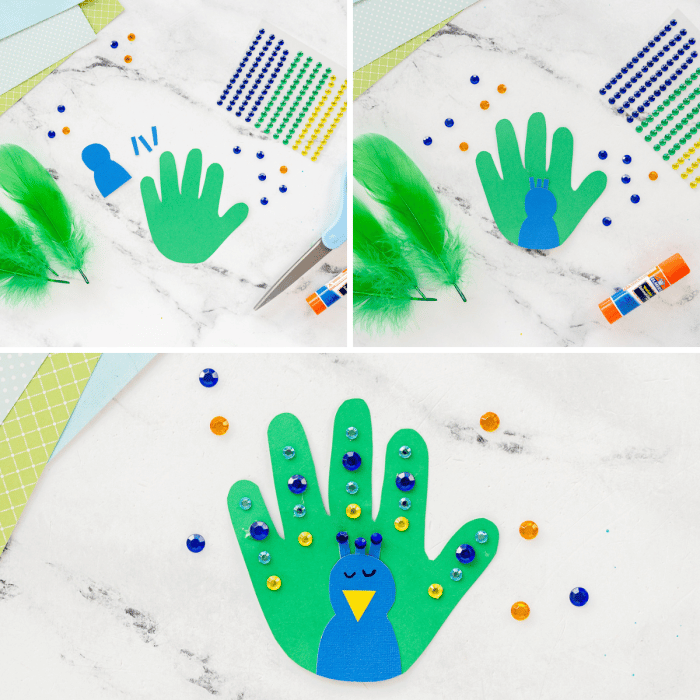 Handprint Peacock Craft - Made To Be A Momma