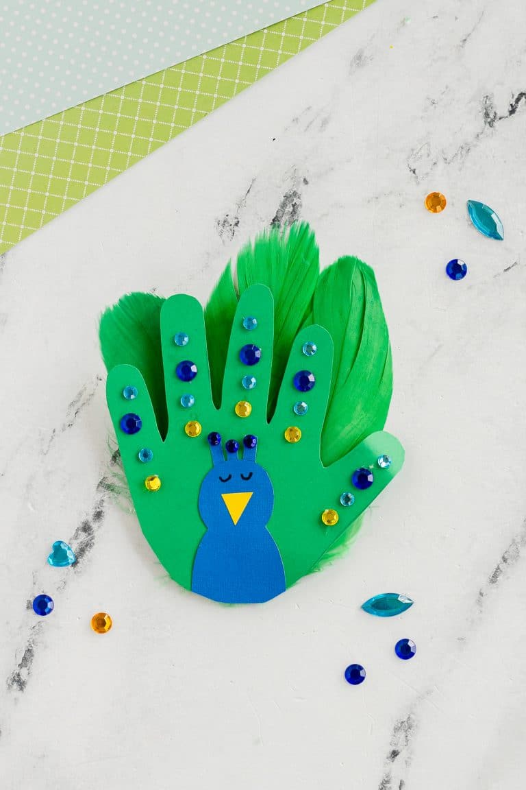 Handprint Peacock Craft - Made To Be A Momma