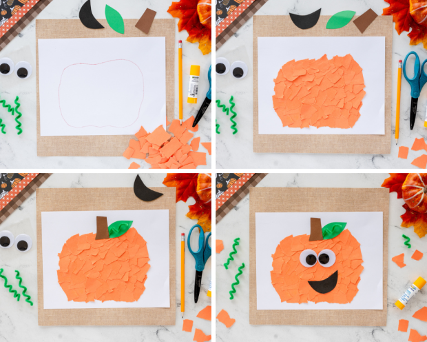 Torn Paper Pumpkin - Made To Be A Momma