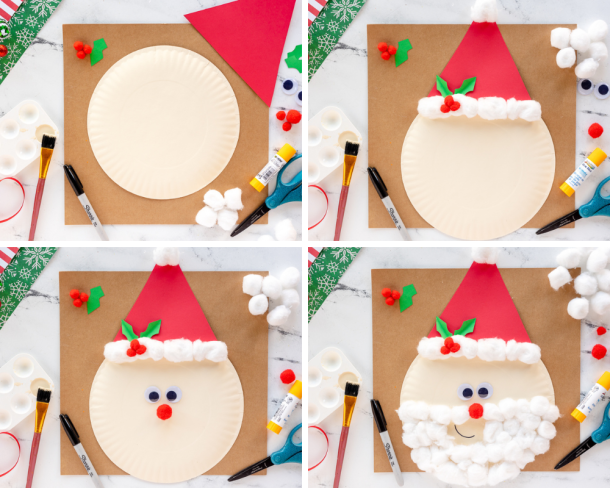 Paper Plate Santa and Mrs. Claus - Made To Be A Momma