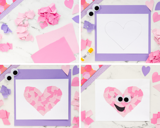 Torn Paper Valentine Craft - Made To Be A Momma