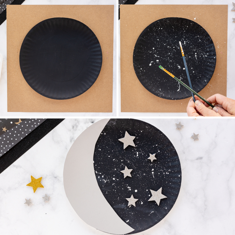 Paper Plate Moon Craft - Made To Be A Momma