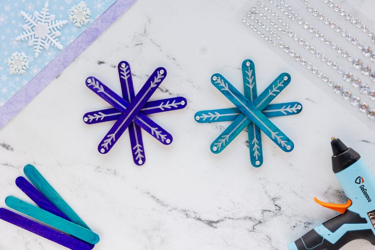 Easy Popsicle Stick Snowflakes Craft for Kids - Made To Be A Momma