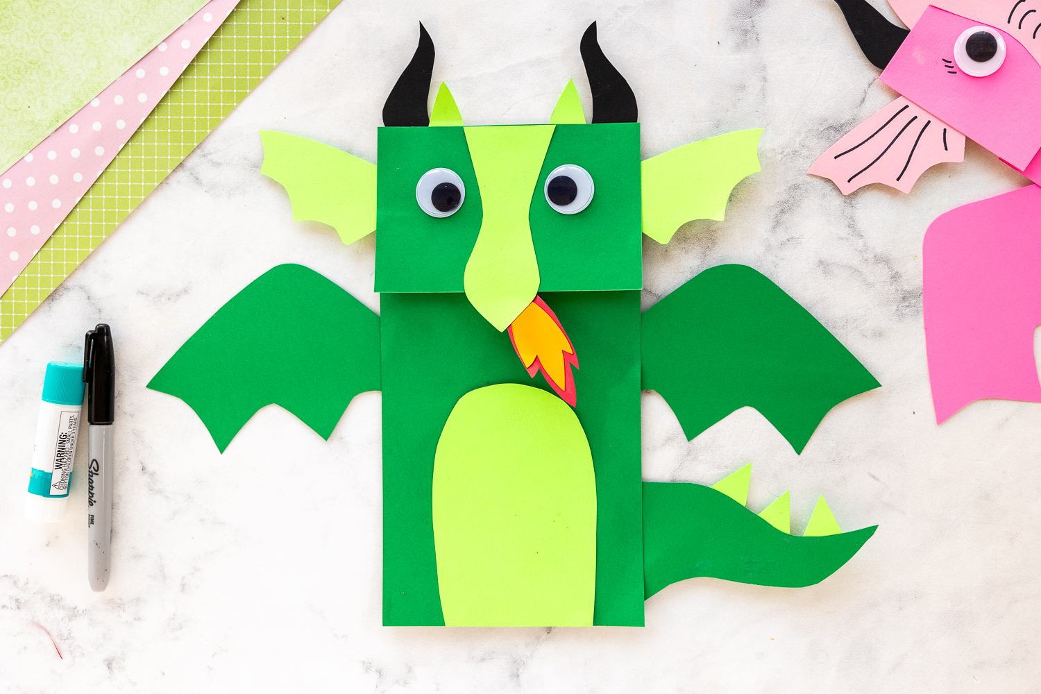 Paper Bag Dragon Craft - Made To Be A Momma