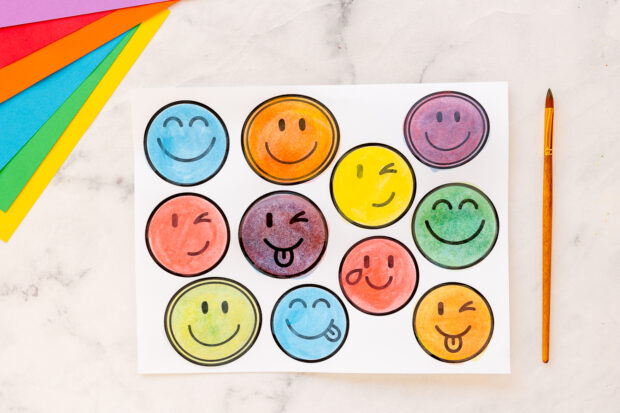 Smiley Face Watercolor Color Mixing Activity - Made To Be A Momma