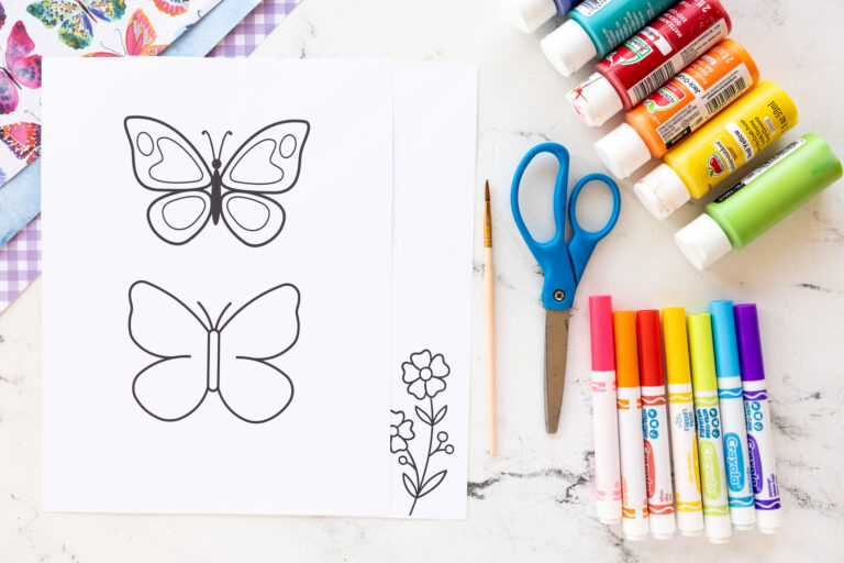 Easy Butterfly Symmetry Art for Kids (Free Template) - Made To Be A Momma