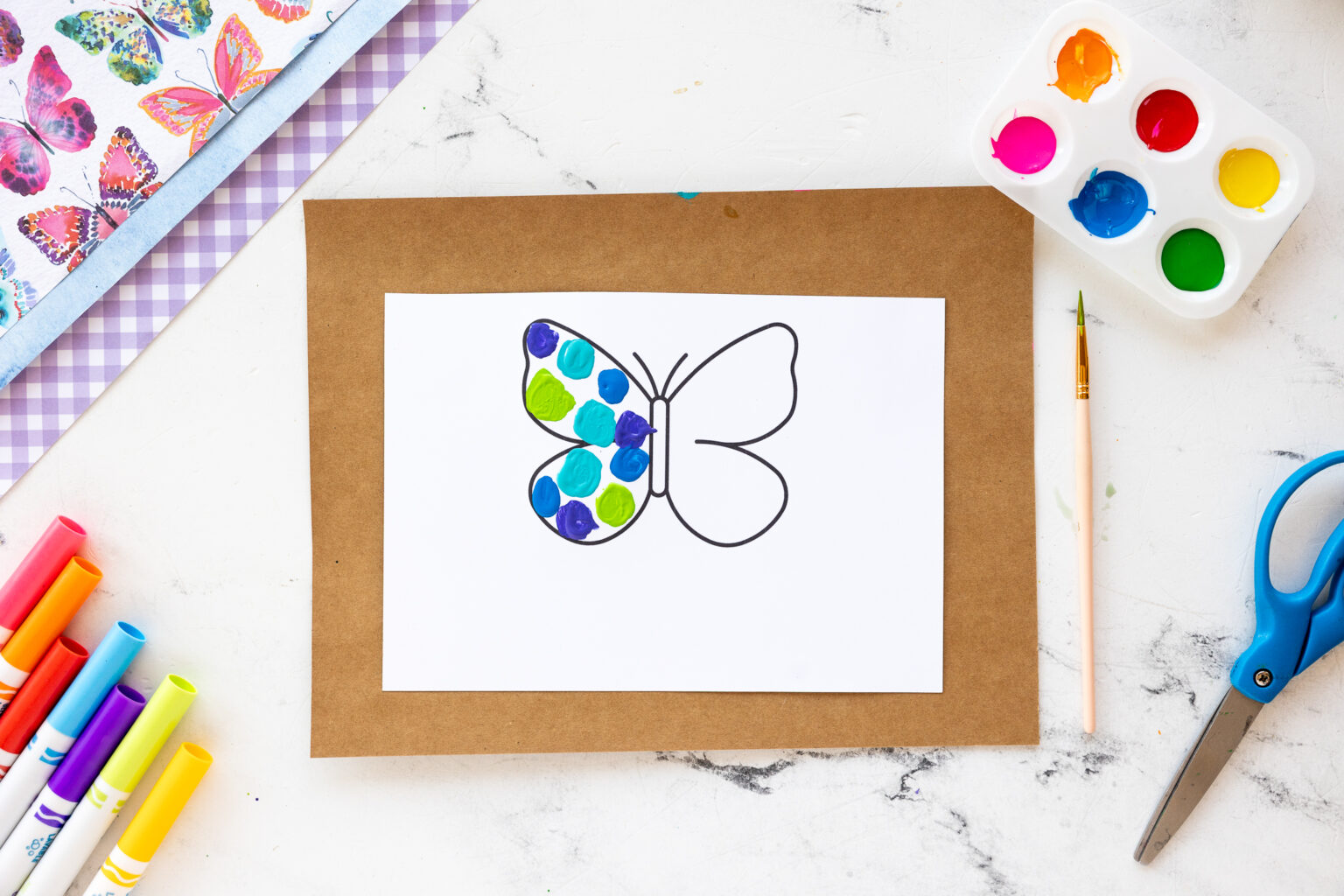 Easy Butterfly Symmetry Art for Kids (Free Template) - Made To Be A Momma