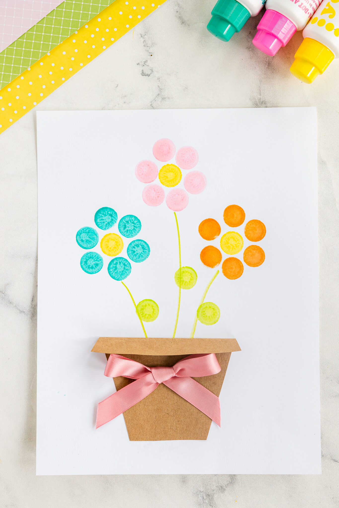 Do a Dot Flower Craft - Made To Be A Momma