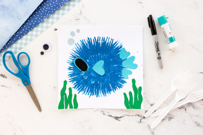 Fork Painted Puffer Fish Craft - Made To Be A Momma