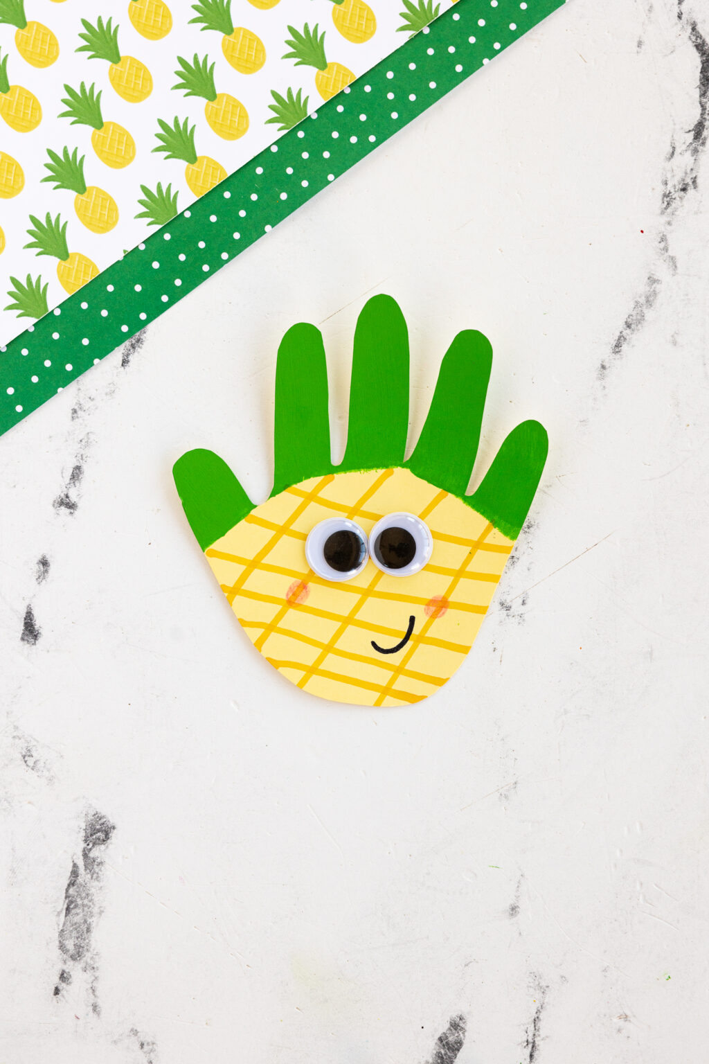 Handprint Pineapple Craft - Made To Be A Momma