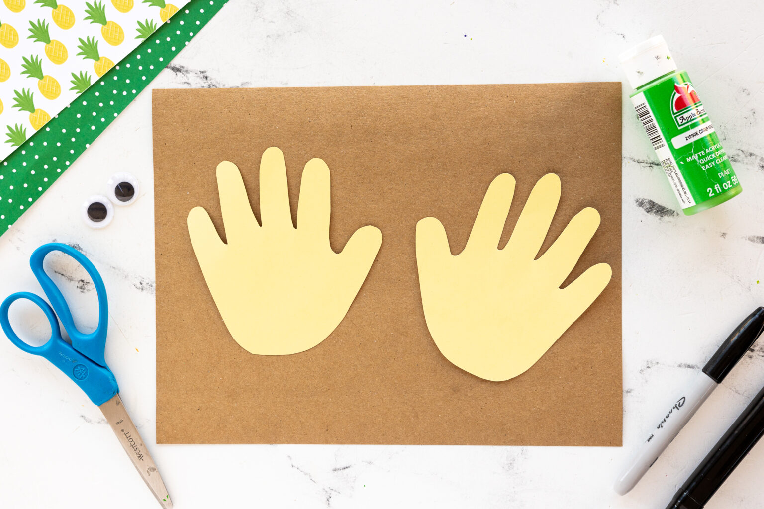 Handprint Pineapple Craft - Made To Be A Momma