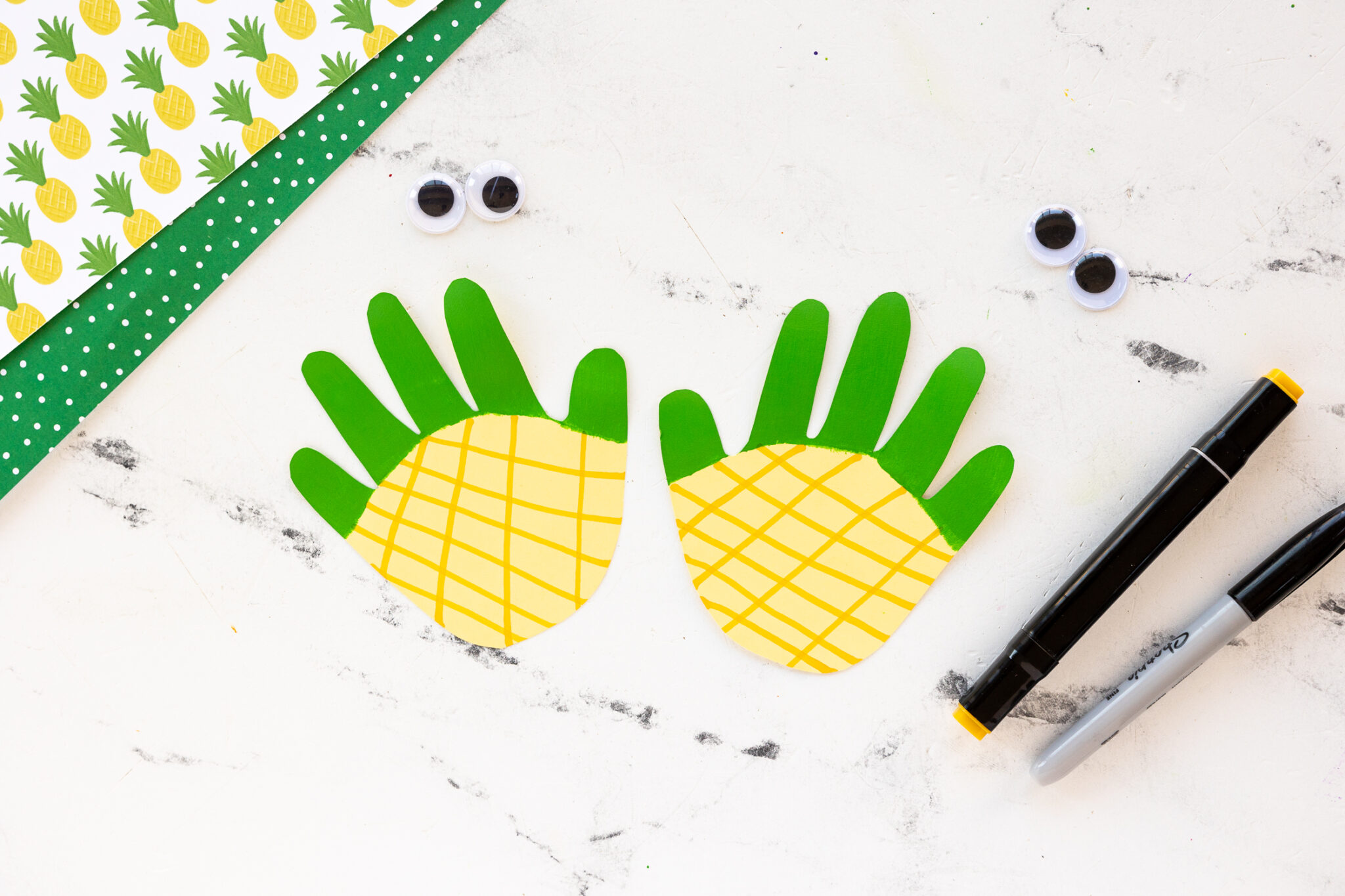 Handprint Pineapple Craft - Made To Be A Momma