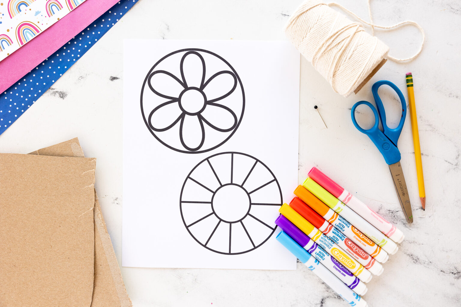 DIY Rainbow Paper Spinner - Made To Be A Momma