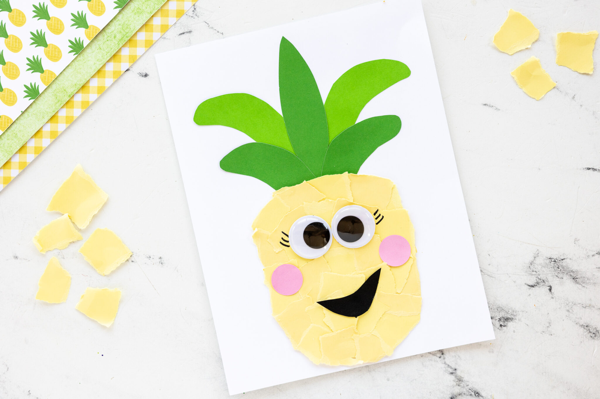 Torn Paper Pineapple Craft - Made To Be A Momma