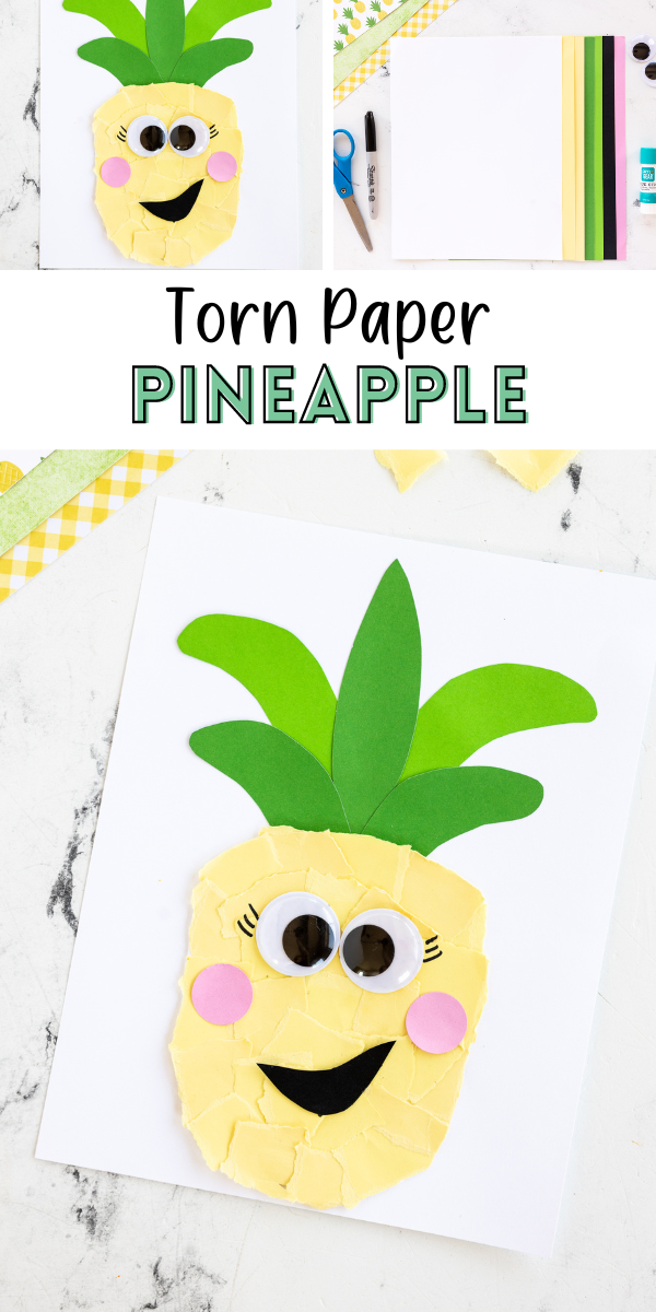 Torn Paper Pineapple Craft - Made To Be A Momma
