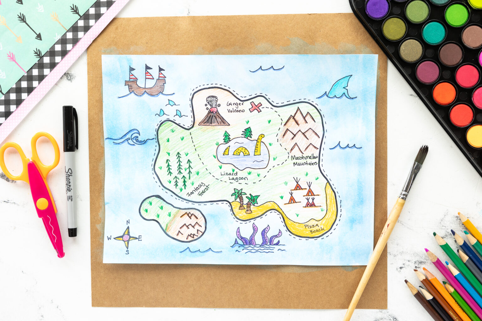 Treasure Map Craft for Kids (Fun Pirate Activity) - Made To Be A Momma