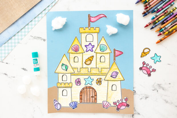 Build a Sandcastle - Coloring Craft - Made To Be A Momma