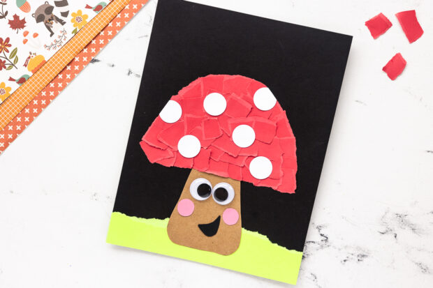 Torn Paper Mushroom Craft for Kids - Made To Be A Momma