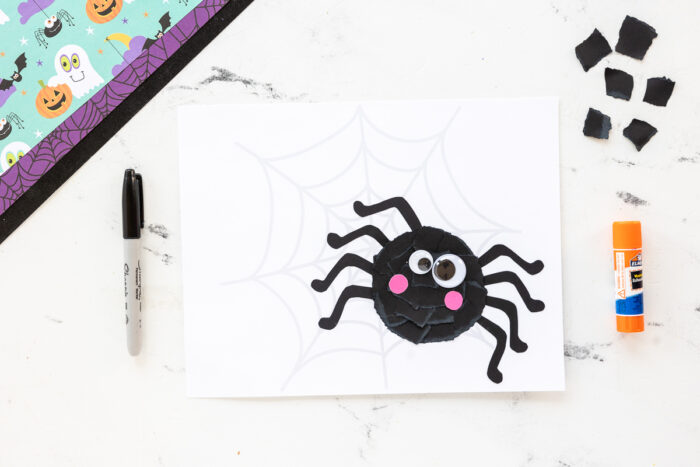 Torn Paper Spider Craft - Made To Be A Momma