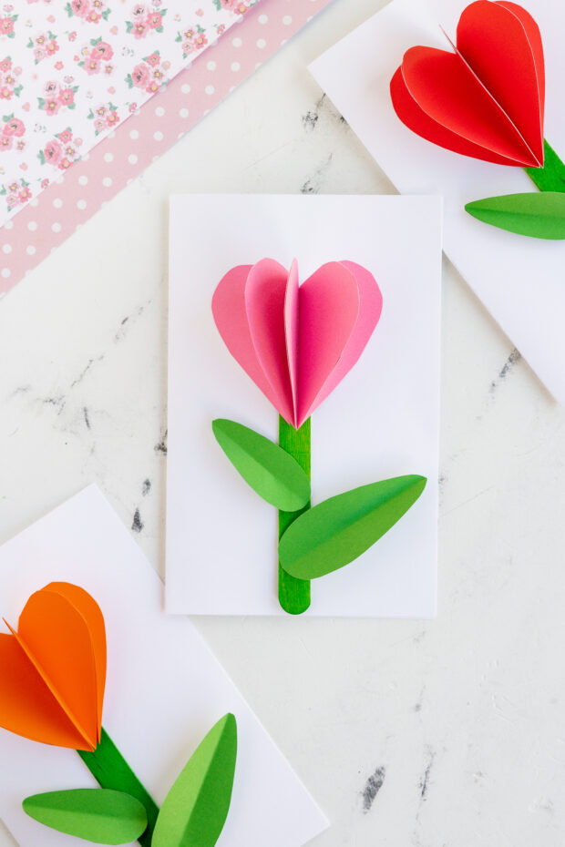 3D Heart Flower Card - Made To Be A Momma