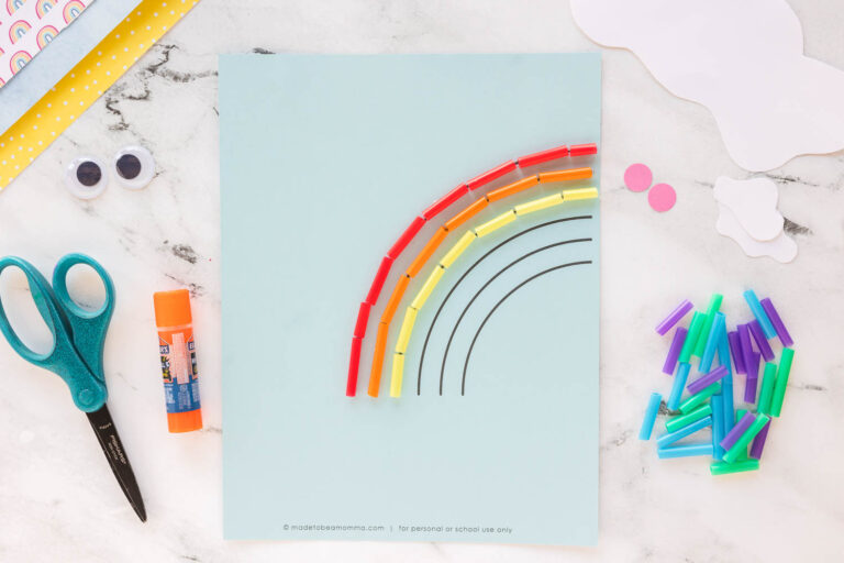 Rainbow Straw Craft - Made To Be A Momma