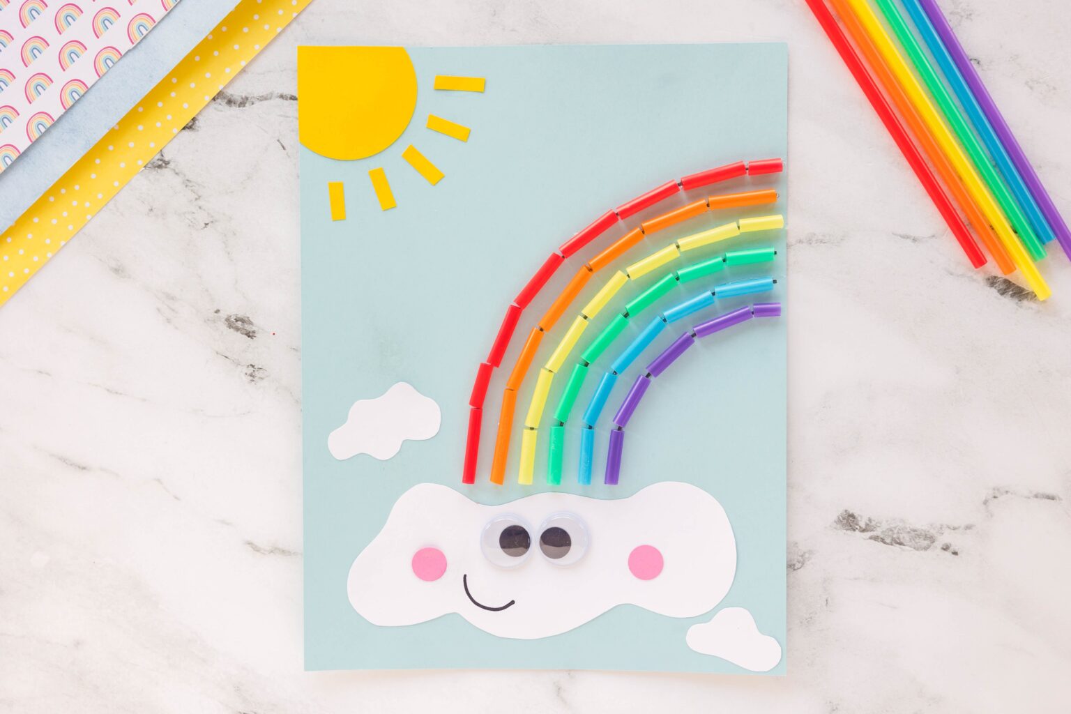 Rainbow Straw Craft - Made To Be A Momma