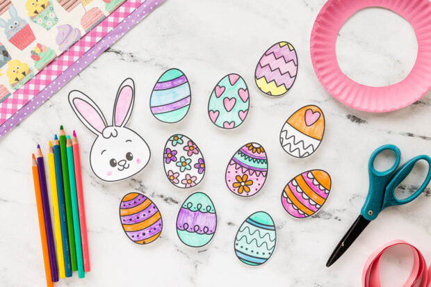 Easter Bunny Wreath Craft for Kids - Made To Be A Momma
