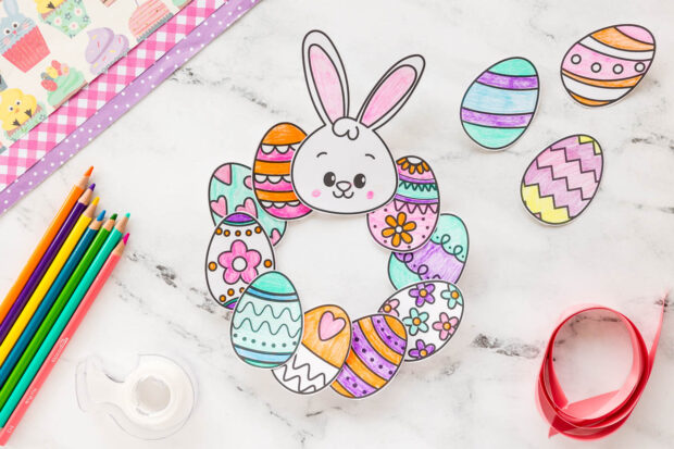 Easter Bunny Wreath Craft for Kids - Made To Be A Momma