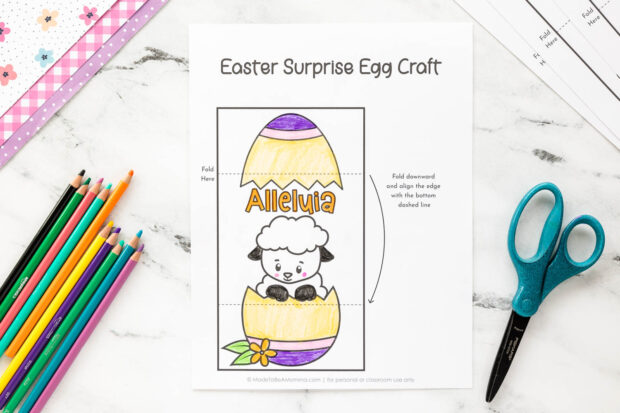 Easter Surprise Eggs Coloring Craft - Made To Be A Momma