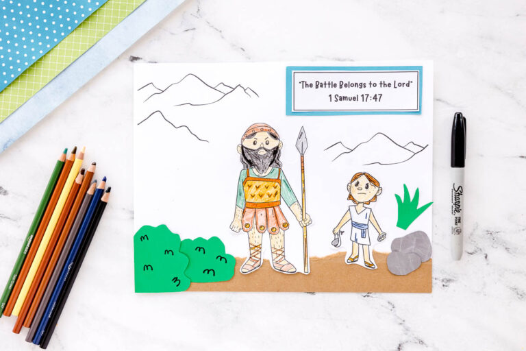 David and Goliath Bible Craft for Kids - Made To Be A Momma