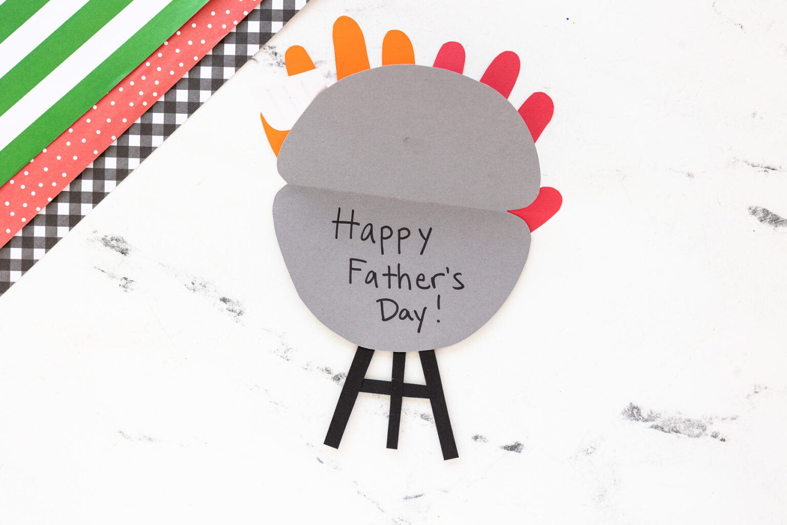 Handprint Father’s Day Grill Card Craft - Made To Be A Momma
