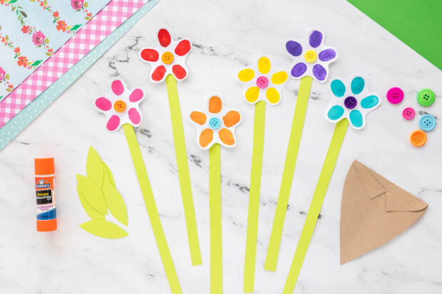 Fingerprint Flower Bouquet Craft - Made To Be A Momma