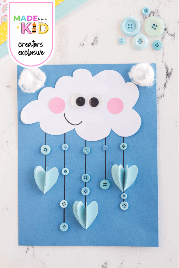 Raindrop Cloud Craft for Kids - Made To Be A Momma