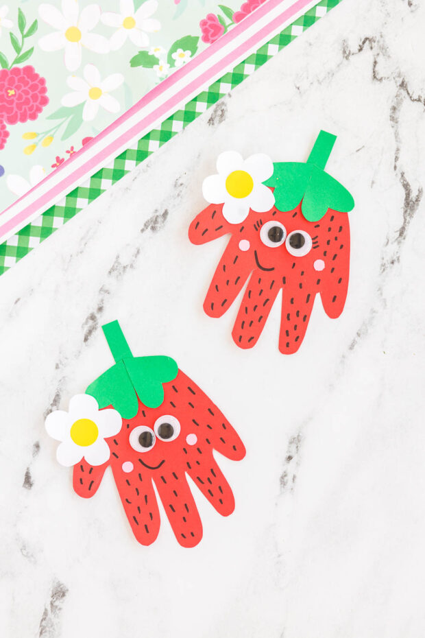 Strawberry Handprint Craft - Made To Be A Momma