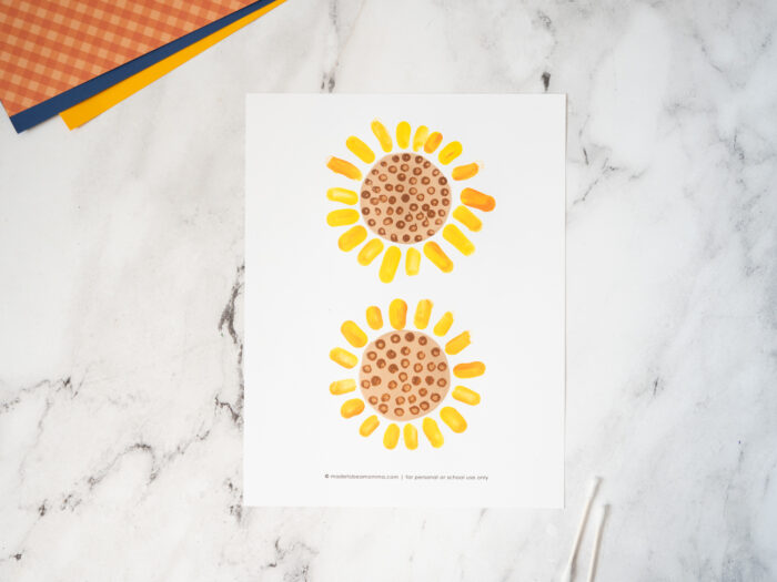 Fingerprint Sunflower Craft - Made To Be A Momma