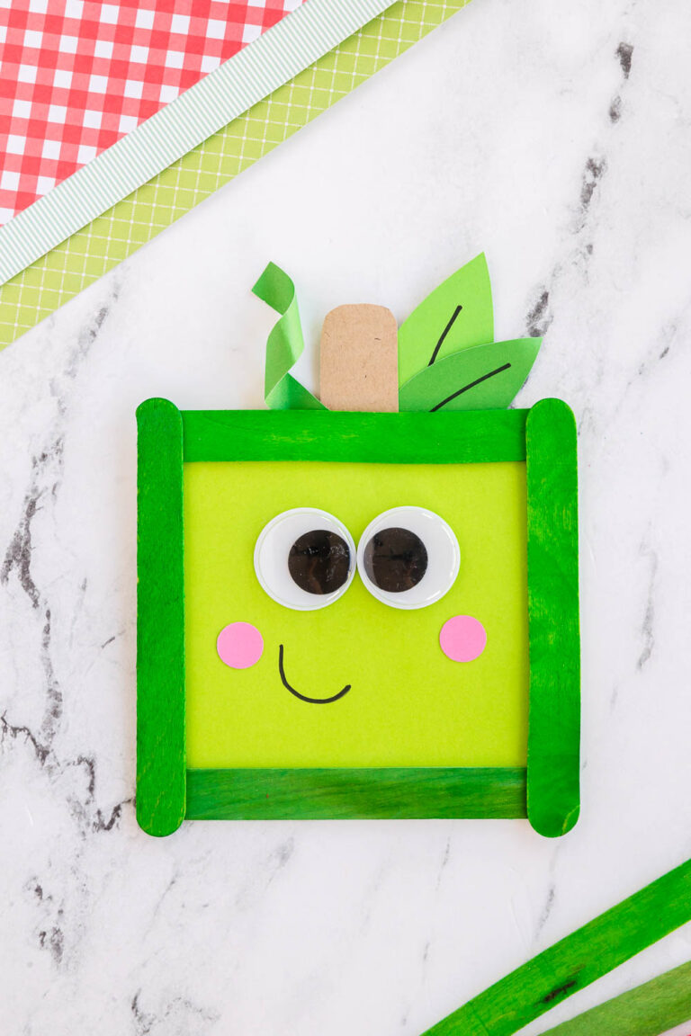 Popsicle Stick Apple Craft for Kids - Made To Be A Momma