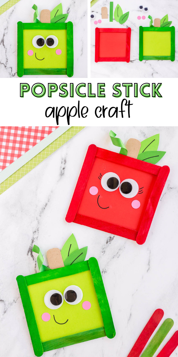 Popsicle Stick Apple Craft for Kids - Made To Be A Momma