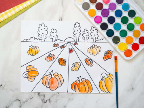 Pumpkin Patch Art - One Point Perspective Art - Made To Be A Momma