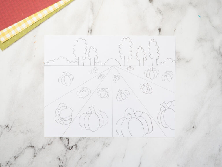 Pumpkin Patch Art - One Point Perspective Art - Made To Be A Momma