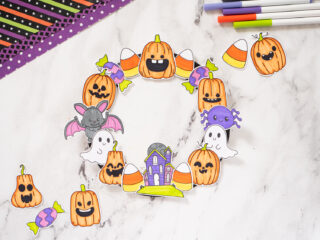 Printable Halloween Wreath Craft for Kids - Made To Be A Momma
