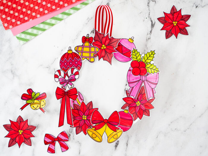Printable DIY Christmas Wreath - Made To Be A Momma