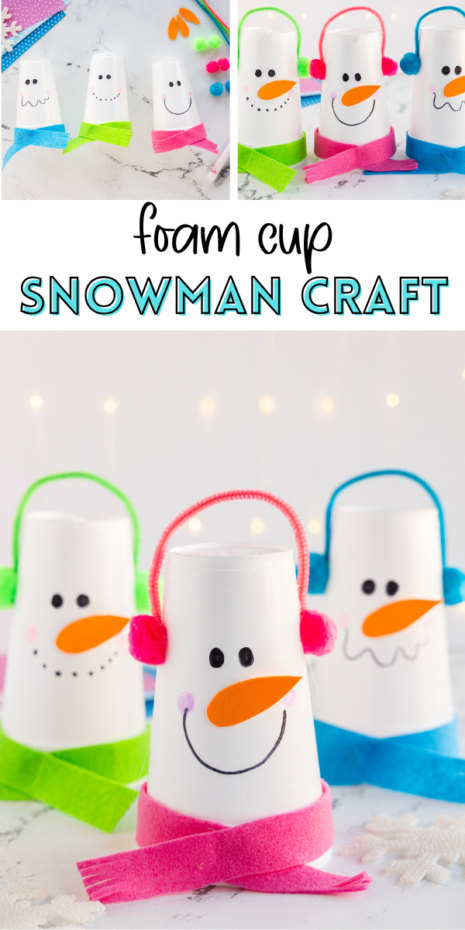 Foam Cup Snowman Craft for Kids - Made To Be A Momma