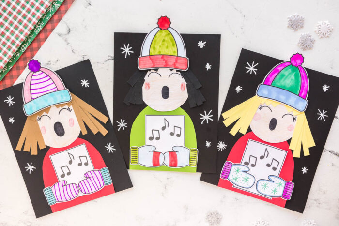Christmas Caroler Craft Collage - Made To Be A Momma