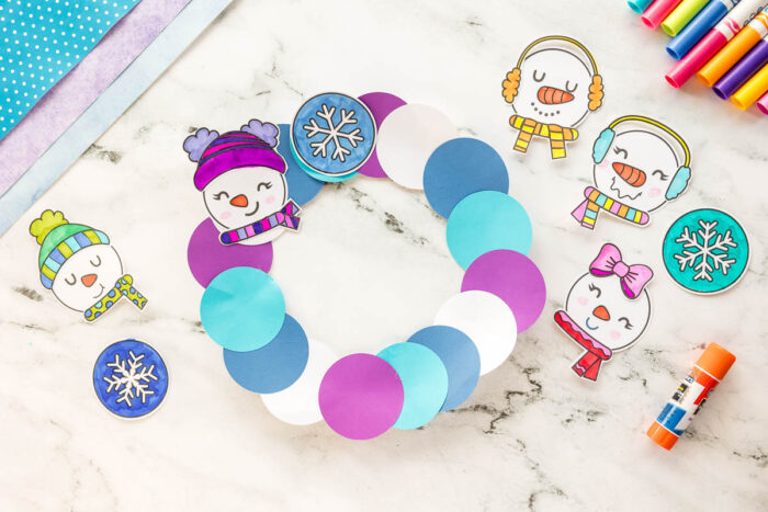 Printable Paper Plate Snowman Wreath - Made To Be A Momma