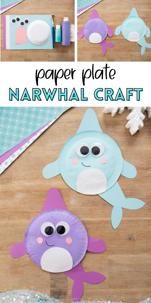 Paper Plate Narwhal Craft - Made To Be A Momma