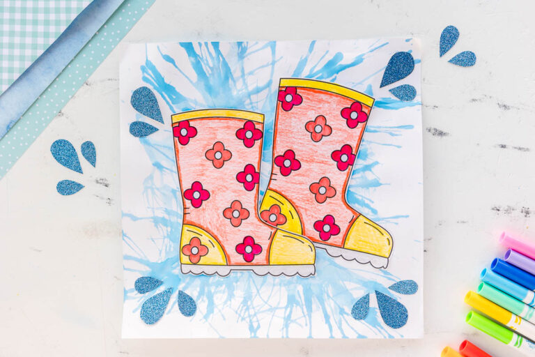 Rain Boots in a Puddle Craft - Made To Be A Momma