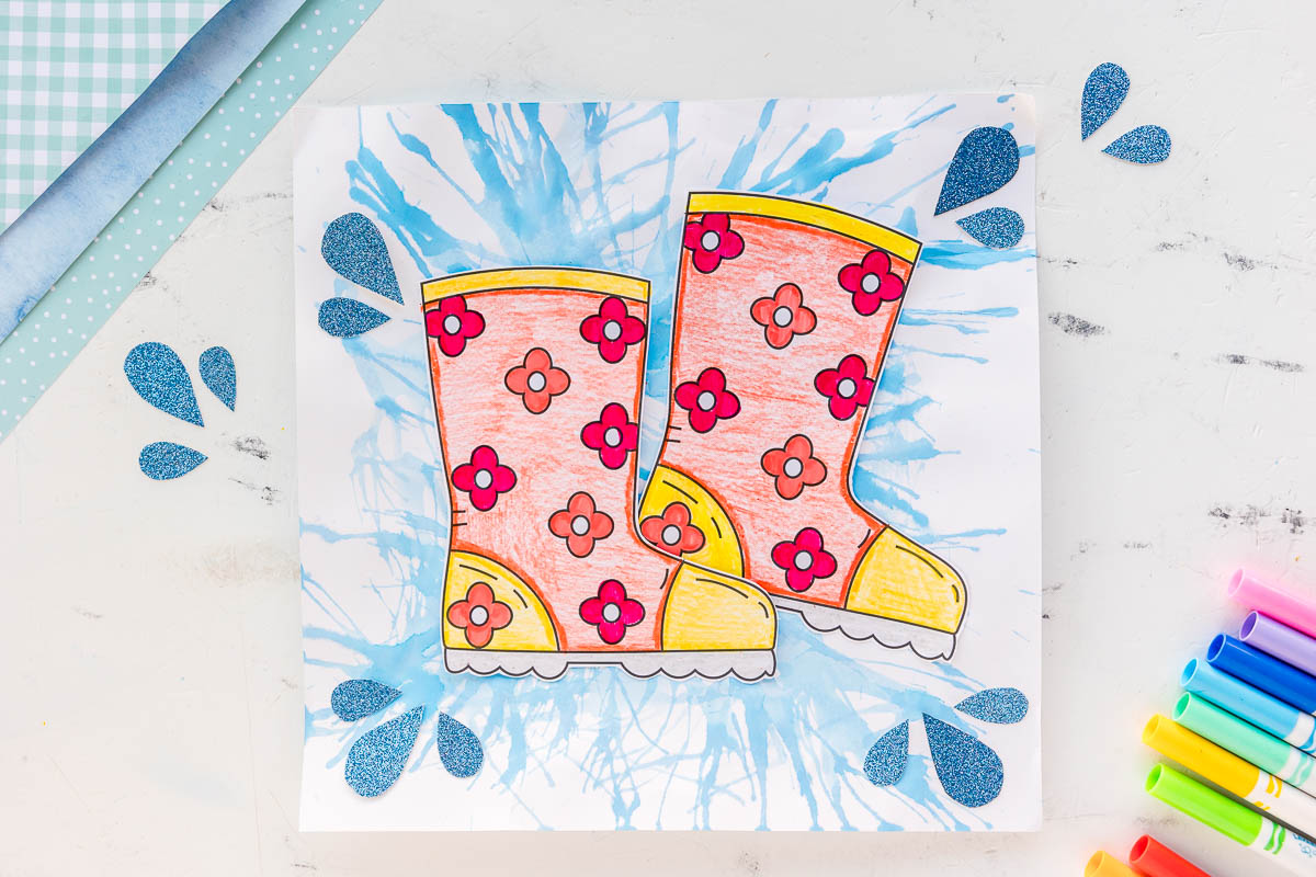 Rain Boots in a Puddle Craft - Made To Be A Momma