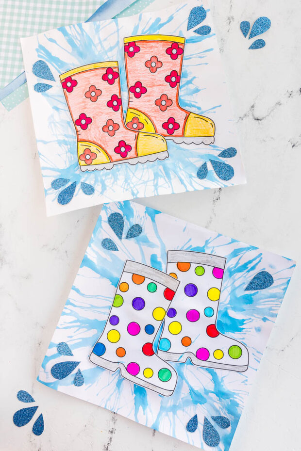 Rain Boots in a Puddle Craft - Made To Be A Momma
